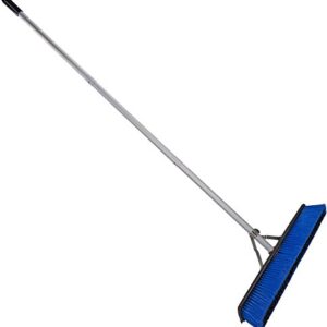 Carlisle FoodService Products 3621962414 Sweep Complete Aluminum Handle Floor Sweep with Squeegee, Plastic Bristles, 24" Length, 3" Bristle Trim, Blue