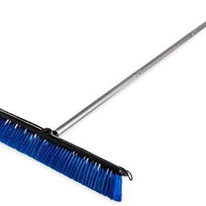 Carlisle FoodService Products 3621962414 Sweep Complete Aluminum Handle Floor Sweep with Squeegee, Plastic Bristles, 24" Length, 3" Bristle Trim, Blue