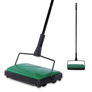 yocada carpet sweeper cleaner for home office low carpets rugs undercoat carpets pet hair dust scraps paper small rubbish cleaning with a brush green