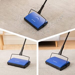 Yocada Carpet Sweeper Cleaner for Home Office Low Carpets Rugs Undercoat Carpets Pet Hair Dust Scraps Paper Small Rubbish Cleaning with a Brush Dark Blue