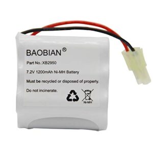 BAOBIAN XB2950 7.2V 1200mAh Ni-Mh Battery Pack Compatible with Shark V2950 V2950A V2945Z V2945 Floor & Carpet Sweeper (2 Pack)