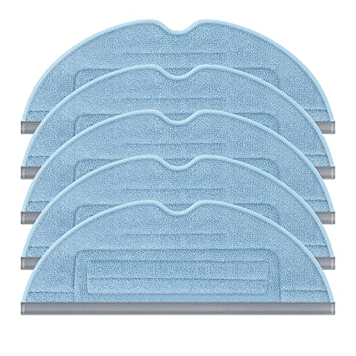 ThinkTex 5 Pcs Mop Cloth Pads Replacement for Xiaomi Roborock S7 S7+ MAXV Plus Ultra T7 T7S T7 Plus S70 S75 Vacuum Cleaner Parts, Machine Washable Reusable Hard Floor Cloth Expert Wet Microfiber Soft