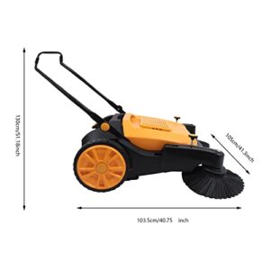 SaWaUto 41" Hand-Push Sweepe,Industrial Floor Sweeper Large Area Floor Sweeper Floor Cleaning Machine,Sweeps 39,611 Square Feet/Hour Outdoor and Indoor Sweeper