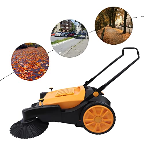 SaWaUto 41" Hand-Push Sweepe,Industrial Floor Sweeper Large Area Floor Sweeper Floor Cleaning Machine,Sweeps 39,611 Square Feet/Hour Outdoor and Indoor Sweeper