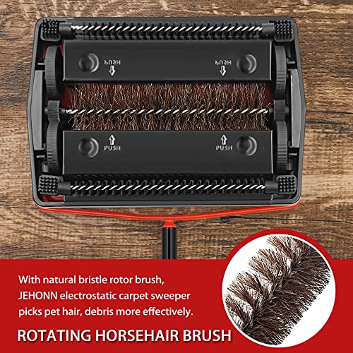 JEHONN Carpet Floor Sweeper Manual with Horsehair,2 Packs Carpet Floor Sweeper Replacement Horsehair Brush