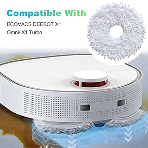 VideoPUP 6pcs Replacement Mop Pads Washable Reusable Mop Cloth Compatible with ECOVACS DEEBOT X1 Omni/ X1 Turbo Sweeper Vacuum Cleaner