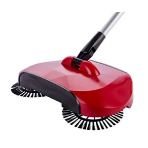 healifty sweeper vacuum carpet sweeper mini hand push sweeper 3 in 1 household cleaning lazy dustpan trash bin 360° rotating floor cleaning mop (red) carpet broom