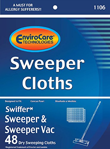 EnviroCare Sweeper Cloth Replacements Designed to fit Swiffer Sweepers and Sweeper Vacs (48 Pack)