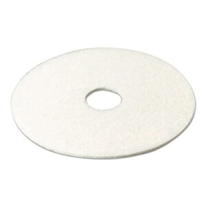 3M 08477 Super Polish Floor Pad 4100, 13" Diameter, White, 5/Carton