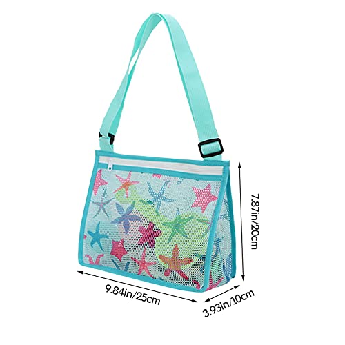 SuanlaTDS Zipper Children's Beach Bag Shell Bag Messenger Net Bag Children's Toy Bag