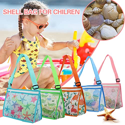 SuanlaTDS Zipper Children's Beach Bag Shell Bag Messenger Net Bag Children's Toy Bag