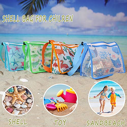 SuanlaTDS Zipper Children's Beach Bag Shell Bag Messenger Net Bag Children's Toy Bag