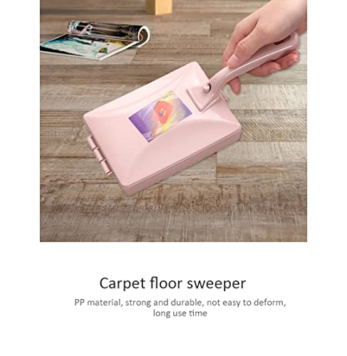 Eioflia Carpet Debris Brush Double-Roller Sofa Sweeper Handheld Dusting Cleaner Pink.