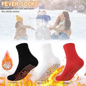 Ntpwenla 1 Pair Self-Heating Magnetic Socks Men Women,Washable Winter Warm Long Socks Tourmaline Self Heated Socks Thermal Insulated Heated Socks Sports Outdoor Hiking Climbing