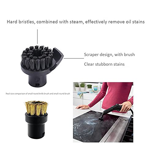 for Karcher SC2 SC3 SC4 SC5 CTK10 CTK20 Window Nozzle Scraper Round Brush for Steam Cleaner Mirrors,Clean Slit Moisture