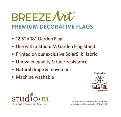 BreezeArt - Bunny Bliss Decorative Garden Flag 12x18 inch - Premium Quality SolarSilk - Made in the USA by Studio-M