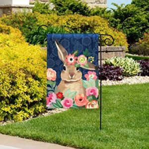 BreezeArt - Bunny Bliss Decorative Garden Flag 12x18 inch - Premium Quality SolarSilk - Made in the USA by Studio-M