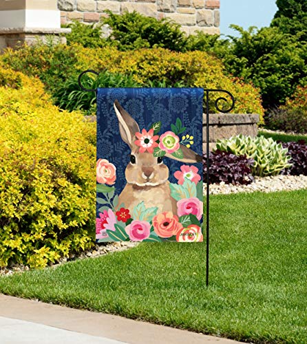 BreezeArt - Bunny Bliss Decorative Garden Flag 12x18 inch - Premium Quality SolarSilk - Made in the USA by Studio-M