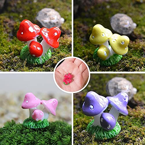 CLYTTE Miniature Fairy Garden Accessories, Mini Garden Bridge Figurine, Fairy House Kit for Home Kids Adult, Tiny Mushroom Pond Lawn Terrarium Kit for DIY Craft Garden Decoration