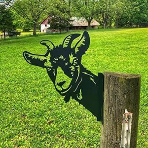 farm peeping cow metal art garden sculpture, iron cattle wall decor, outdoor patio hanging ornament for farmhouse outdoor garden decor farm fence modern artworks home decor (sheep)