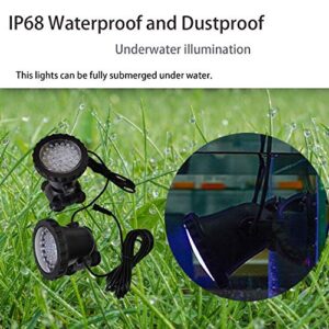 Colored Pond Lights, LED Underwater Outdoor Spot Light RGB Color Changing IP68 Waterproof Spotlight Submersible Landscape Lighting Dimmable Uplights for Garden Yard Lawn Fountain Tree Flag (4 lights)