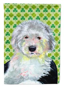 caroline’s treasures lh9216gf old english sheepdog st. patrick’s day shamrock portrait flag garden size, garden size, multicolor