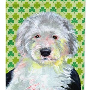 Caroline's Treasures LH9216GF Old English Sheepdog St. Patrick's Day Shamrock Portrait Flag Garden Size, Garden Size, multicolor