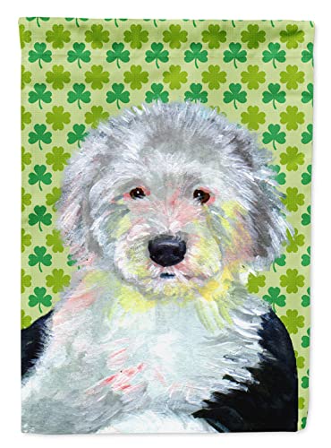 Caroline's Treasures LH9216GF Old English Sheepdog St. Patrick's Day Shamrock Portrait Flag Garden Size, Garden Size, multicolor