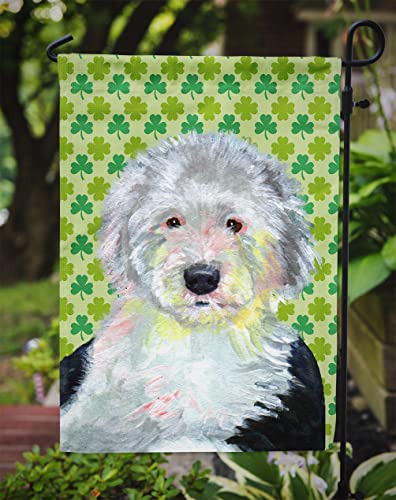 Caroline's Treasures LH9216GF Old English Sheepdog St. Patrick's Day Shamrock Portrait Flag Garden Size, Garden Size, multicolor