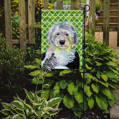 Caroline's Treasures LH9216GF Old English Sheepdog St. Patrick's Day Shamrock Portrait Flag Garden Size, Garden Size, multicolor