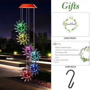 Sunflower Solar Wind Chimes,Gifts for All mom/Grandma/Women/Aunt /Daughte/Friend /Niece/Sister/Teacher/dad, Mother Birthday Gift, Gardening Gifts,windchimes Outside, Perfect for The Patio, Garden