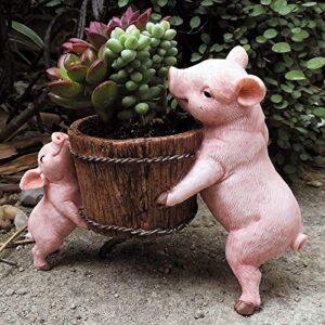 vjrqm garden animals,garden animals statues,fairy garden resin animal miniature figurines pig statue adornment outdoor garden decoration desk decorations courtyard crafts