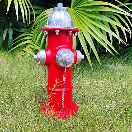 Claratut Resin Small Dog Fire Hydrant Puppy（Only Suitable for Puppies） Pee Post Training Statue ,14.5 inches Outdoor Garden Yard Lawn Ornament with 4 Stakes