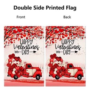 Valentines Day Garden Flags 12 x 18 Inch Double Sided Garden Yard Flag Decor Winter Burlap Mini Outdoor Flags for Outside Holiday Party Decorations