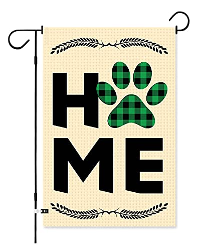 12 x 18 Garden Flag - Yard Flags Decorations Double Sided Garden Flags for Home Patio Decor (Green Hi5 Dog)