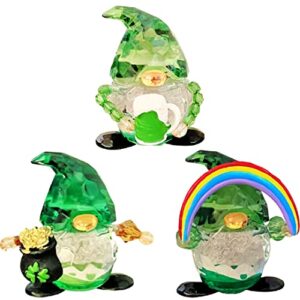 M2S Gifts Lucky Magical Gnome, St. Patricks Day Green Beer Drinking Fun Figurine, 2.5 Inch Small Garden, Lucky Irish Crystal Expressions Decor & ASL ILY Stickers (Lucky Green Beer)