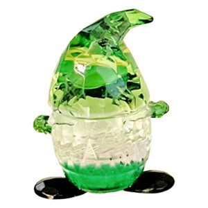 M2S Gifts Lucky Magical Gnome, St. Patricks Day Green Beer Drinking Fun Figurine, 2.5 Inch Small Garden, Lucky Irish Crystal Expressions Decor & ASL ILY Stickers (Lucky Green Beer)