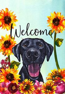 black labrador – hippie hound studios welcome garden flag