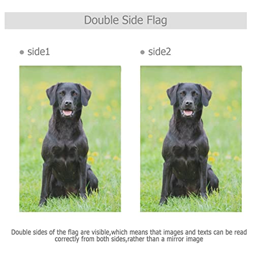 Hokkien Black Labrador Retriever Dog Garden Flag Double Sided 12 x 18 Inch, Yard Flags, Decorative Small Garden Flags, Outdoor Lawn and Garden Décor