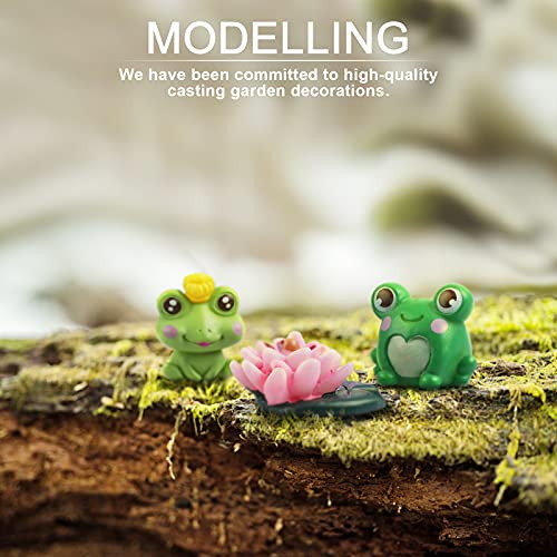 OOTSR 17 Pcs Miniature Fairy Garden Rabbit, Frog Figurines Fairy Garden Mini Animals Cake Topper Resin Model Moss Landscape DIY Terrarium Crafts Ornament Accessories for Home Décor