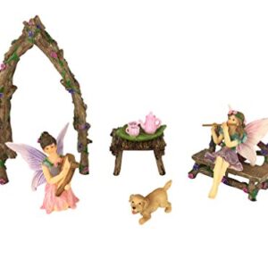 Musical Sisters Fairy Garden Set: 7 Pieces Miniature Fairy Garden Accessory