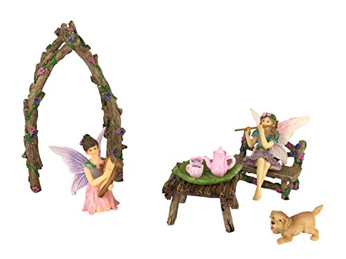 Musical Sisters Fairy Garden Set: 7 Pieces Miniature Fairy Garden Accessory