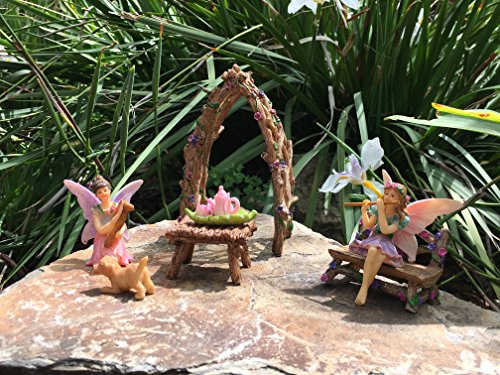 Musical Sisters Fairy Garden Set: 7 Pieces Miniature Fairy Garden Accessory