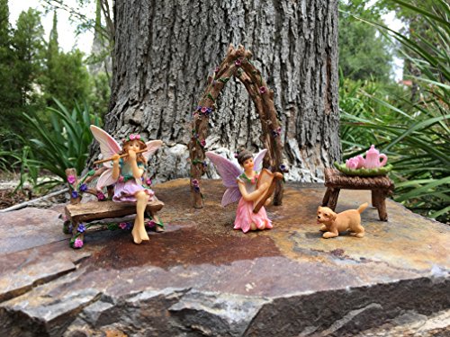 Musical Sisters Fairy Garden Set: 7 Pieces Miniature Fairy Garden Accessory