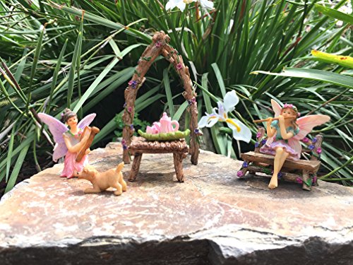 Musical Sisters Fairy Garden Set: 7 Pieces Miniature Fairy Garden Accessory