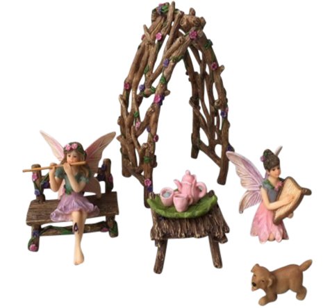 Musical Sisters Fairy Garden Set: 7 Pieces Miniature Fairy Garden Accessory