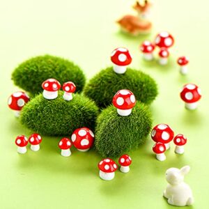 100 Pieces Tiny Mushrooms Miniature Figurines for Fairy Garden Mini Mushrooms Ornaments Mushroom Model Garden Miniature Statue Landscape DIY Craft for Home Party Decoration Supplies