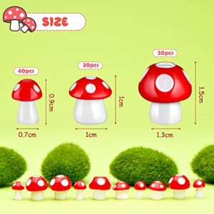 100 Pieces Tiny Mushrooms Miniature Figurines for Fairy Garden Mini Mushrooms Ornaments Mushroom Model Garden Miniature Statue Landscape DIY Craft for Home Party Decoration Supplies