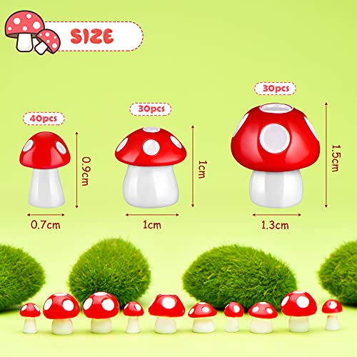 100 Pieces Tiny Mushrooms Miniature Figurines for Fairy Garden Mini Mushrooms Ornaments Mushroom Model Garden Miniature Statue Landscape DIY Craft for Home Party Decoration Supplies