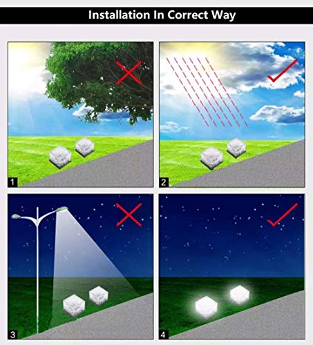 ASTRAEUS Solar Brick Light Solar Ice Light Ice Cube Lights Buried Light Paver for Garden Courtyard Pathway Patio Outdoor Decoration 4 Pack White （Upgraded Package）